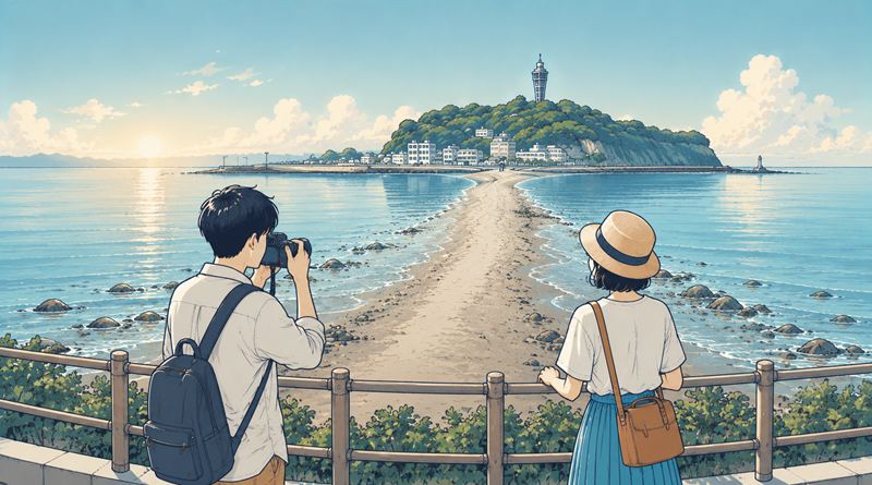 【2026年】江ノ島トンボロはいつ発生？カレンダーと観察ポイント | タビシヨ